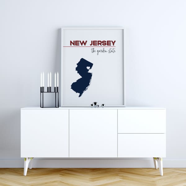 Customizable New Jersey state art | wanderlust gifts and home decor