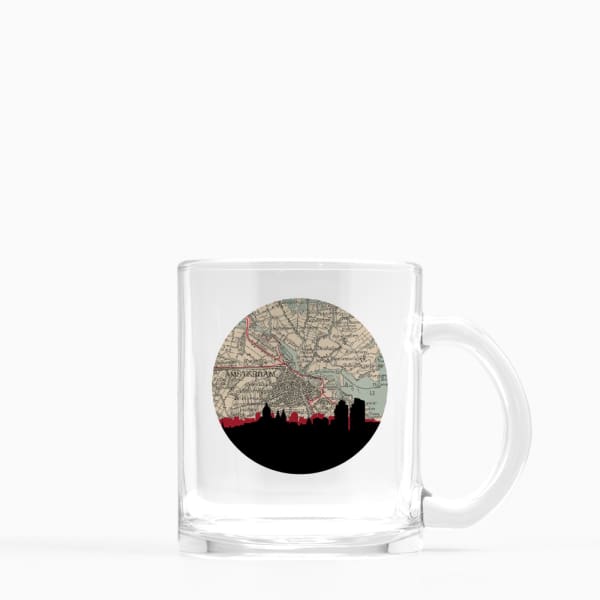 Amsterdam city skyline with vintage Amsterdam map | wanderlust gifts ...