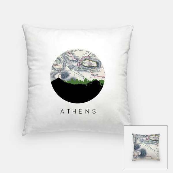 Athens, Greece city skyline with vintage Athens map | wanderlust gifts ...
