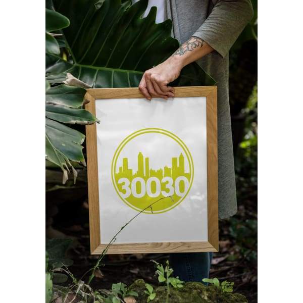 College Park, Georgia city skyline with vintage College Park map ...