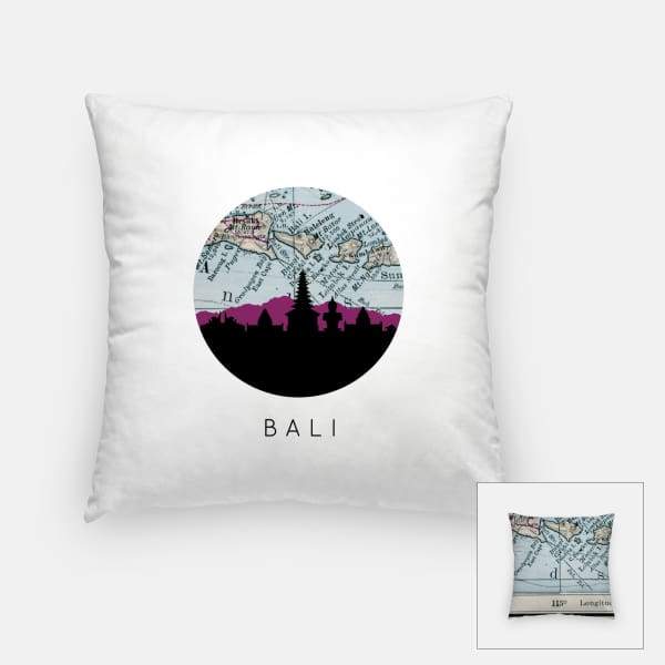 Bali, Indonesia city skyline with vintage Bali map | wanderlust gifts ...