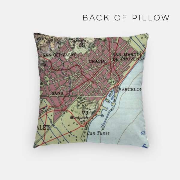 Barcelona city skyline with vintage Barcelona map | wanderlust gifts ...