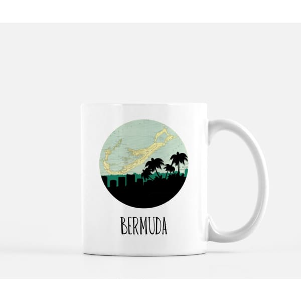 Bermuda skyline with vintage Bermuda map | wanderlust gifts and home decor