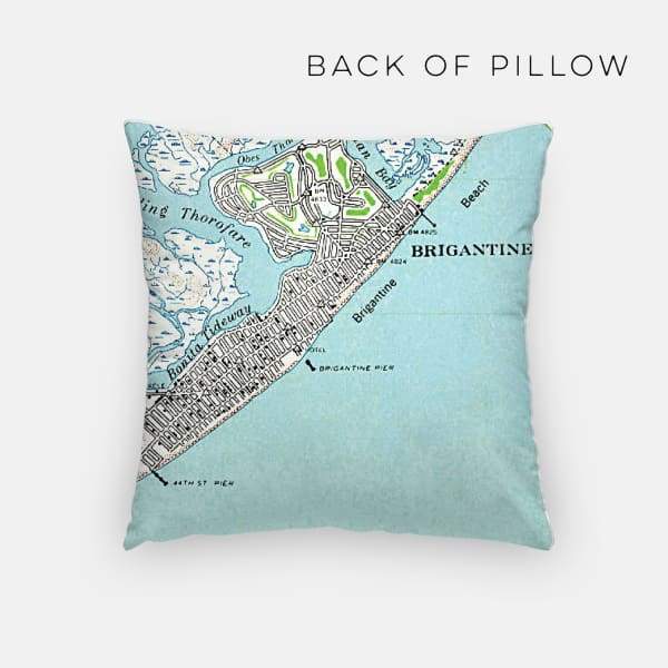 Brigantine, New Jersey city skyline with vintage Brigantine map ...