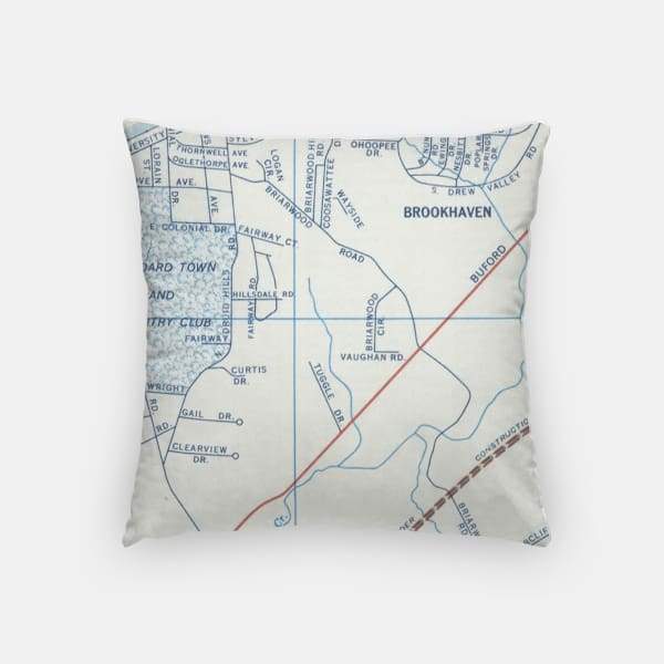 Brookhaven, Georgia city skyline with vintage Brookhaven map ...