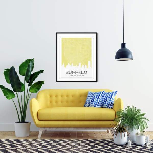 Buffalo, New York skyline and map | wanderlust gifts and home decor