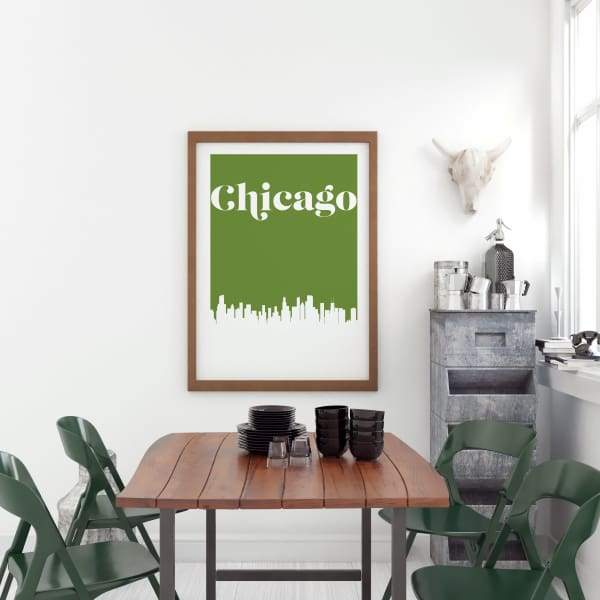 Chicago, Illinois retro inspired city skyline | wanderlust gifts and ...