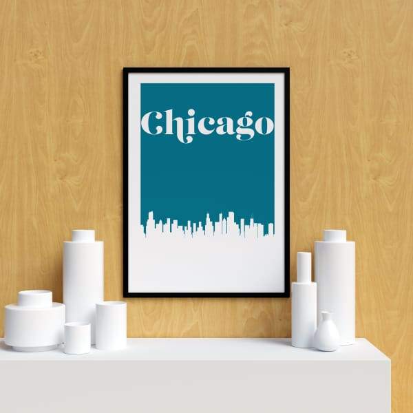 Chicago, Illinois retro inspired city skyline | wanderlust gifts and ...