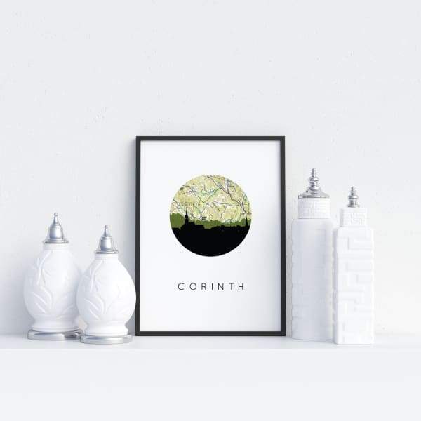 Corinth, Vermont city skyline with vintage Corinth map | wanderlust ...