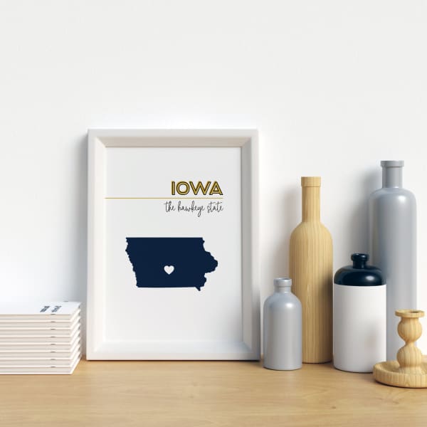 Customizable Iowa state art | wanderlust gifts and home decor