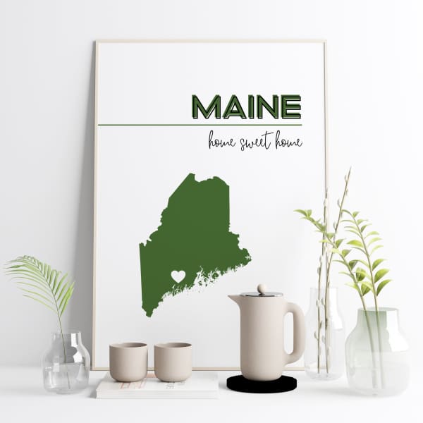 Customizable Maine state art | wanderlust gifts and home decor