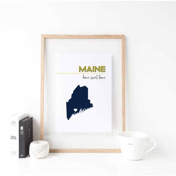 Customizable Maine state art | wanderlust gifts and home decor