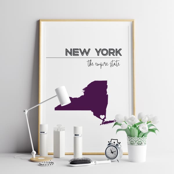 Customizable New York state art | wanderlust gifts and home decor