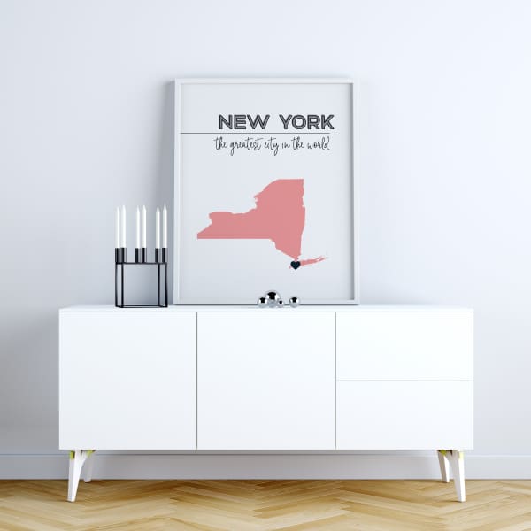 Customizable New York state art | wanderlust gifts and home decor