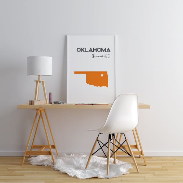 Customizable Oklahoma state art | wanderlust gifts and home decor