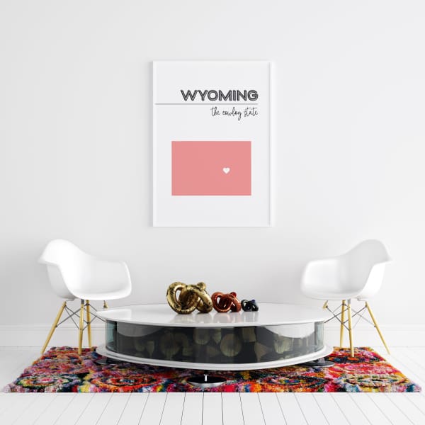Customizable Wyoming state art | wanderlust gifts and home decor