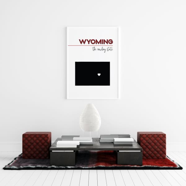 Customizable Wyoming state art | wanderlust gifts and home decor