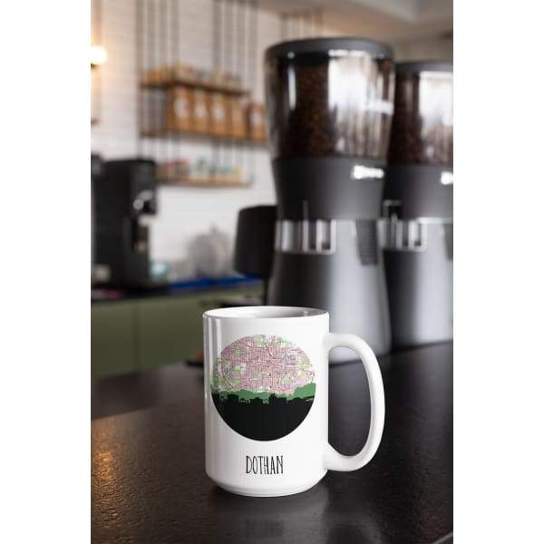 Dothan, Alabama city skyline with vintage Dothan map | wanderlust gifts ...