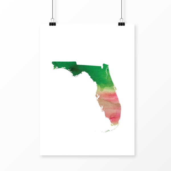 Florida state watercolor | wanderlust gifts and home decor