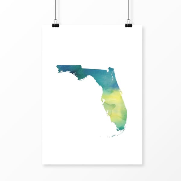 Florida state watercolor | wanderlust gifts and home decor