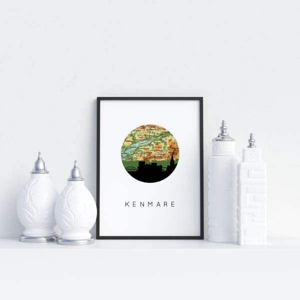 Kenmare city skyline with vintage Kenmare map | wanderlust gifts and ...
