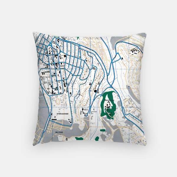 Kigali, Rwanda city skyline with vintage Kigali map | wanderlust gifts ...