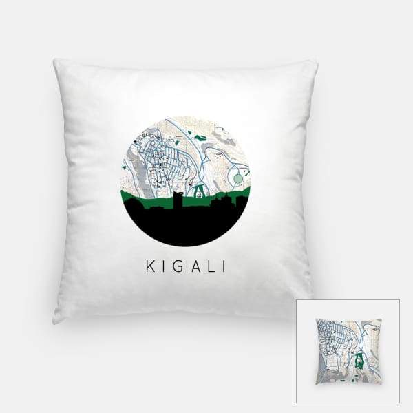 Kigali, Rwanda city skyline with vintage Kigali map | wanderlust gifts ...