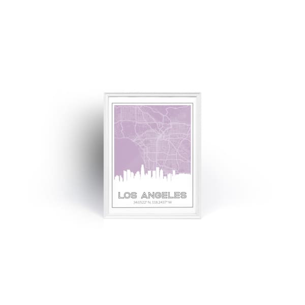 Los Angeles, California skyline and map | Handshake | wanderlust gifts ...