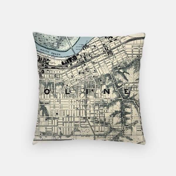 Moline, Illinois city skyline with vintage Moline map | wanderlust ...