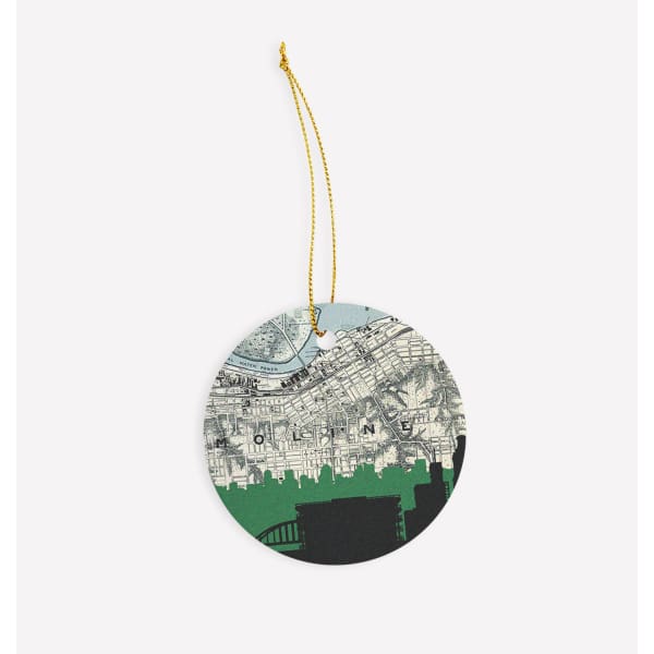 Moline, Illinois city skyline with vintage Moline map | wanderlust ...