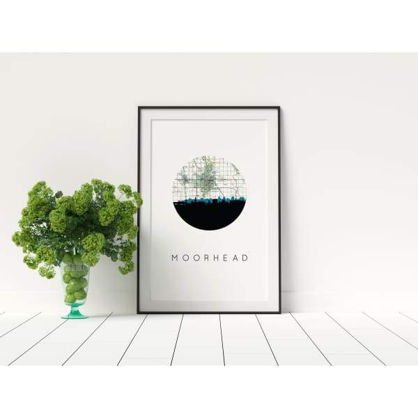 Moorhead, Minnesota city skyline with vintage Moorhead map | wanderlust ...