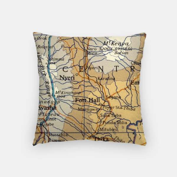 Nanyuki, Kenya city skyline with vintage Nanyuki map | wanderlust gifts ...