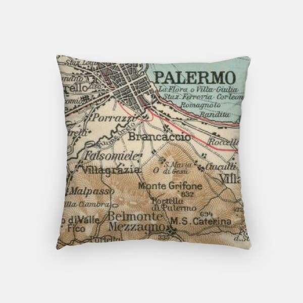 Palermo city skyline with vintage Palermo map | wanderlust gifts and ...