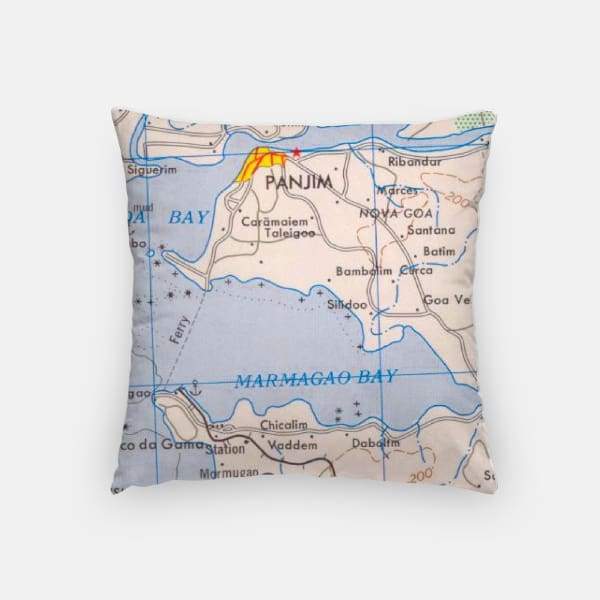 Panaji, India city skyline with vintage Panaji map | wanderlust gifts ...