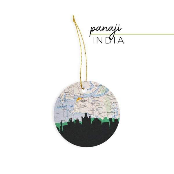 Panaji, India city skyline with vintage Panaji map | wanderlust gifts ...