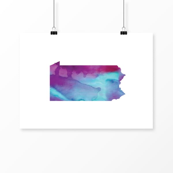 Pennsylvania state watercolor | wanderlust gifts and home decor
