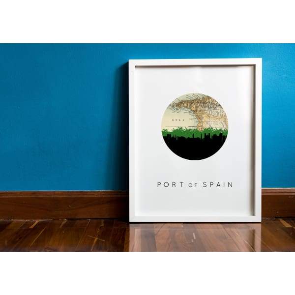 Port of Spain city skyline with vintage Port of Spain map | wanderlust ...