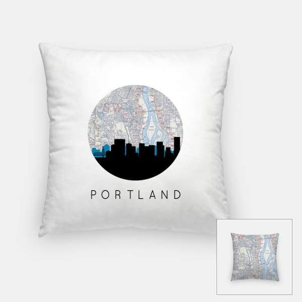 Portland, Oregon city skyline with vintage Portland map | wanderlust ...