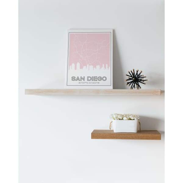 San Diego, California skyline and map | Handshake | wanderlust gifts ...