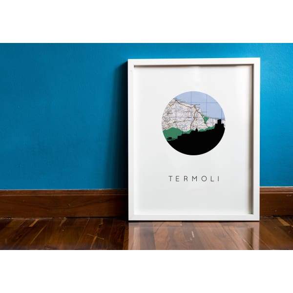 Termoli, Italy city skyline with vintage Termoli map | wanderlust gifts ...