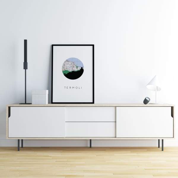 Termoli, Italy city skyline with vintage Termoli map | wanderlust gifts ...