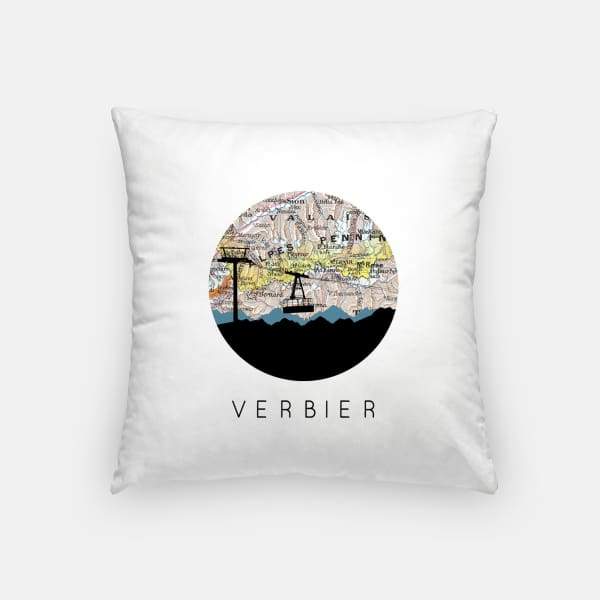 Verbier city skyline with vintage Verbier map | wanderlust gifts and ...