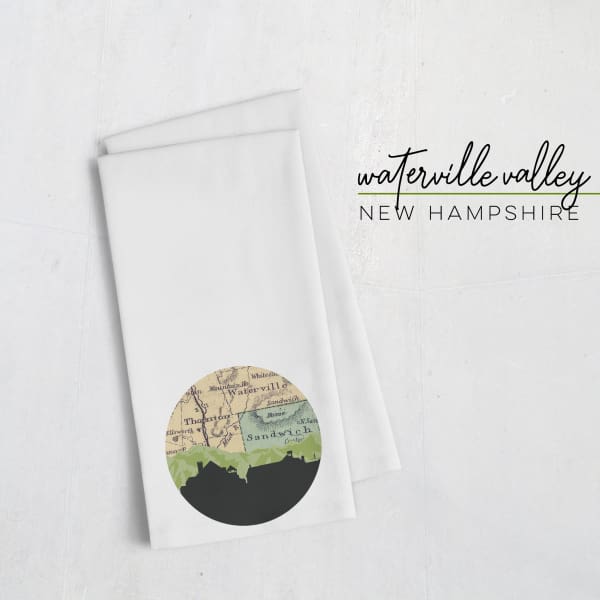 Waterville Valley, New Hampshire city skyline with vintage Waterville ...